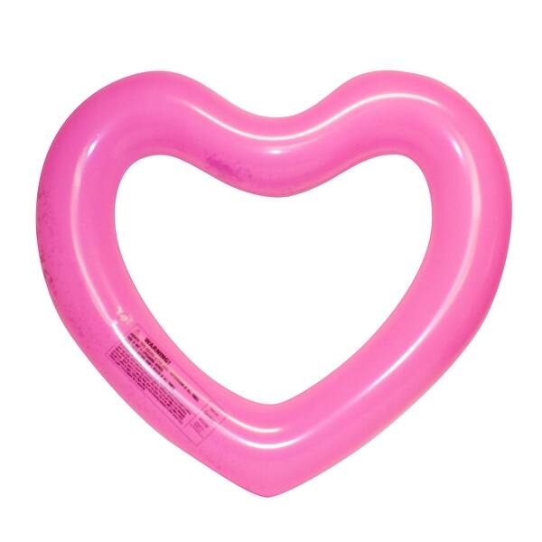 CocoNut Float: Pink Glitter Heart Pool Float - 48"x40", Inflatable 48" Jumbo Ring, Anti-Leak ...